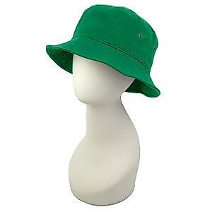 Utmost Bucket Hat 100% Cotton & Denim Lightweight Packable Outdoor Summer Beach Fishing Sun Hat(L/XL, 1pc Kelly Green)