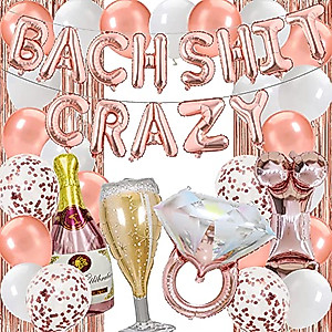 KARAQY Rose Gold Bachelorette Decoration - Bridal Shower Balloon Decor, Bride to Be Party Backdrop
