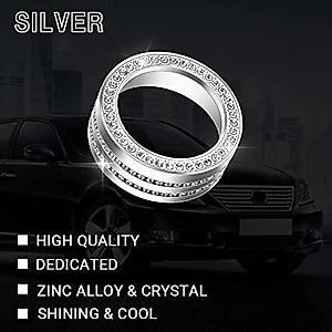 1797 AC Air Conditioning Knob Covers Accessories for Toyota RAV4 2023 2022 2021 2020 2019 Bling Sticker Decal Crystal Silver Pack of 2