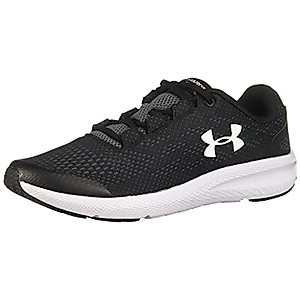 Under Armour womens Charged Pursuit 2 Running Shoe, Black/White, 7.5 US