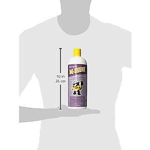 De-Skunk Odor Destroying Shampoo for Dogs, 32 oz. – Formulated with Powerful De-Greasers, Skunk Odor Remover for Pets, Carpet, Furniture and More – Removes Skunk Smell Fast, Clear, (FG00065)