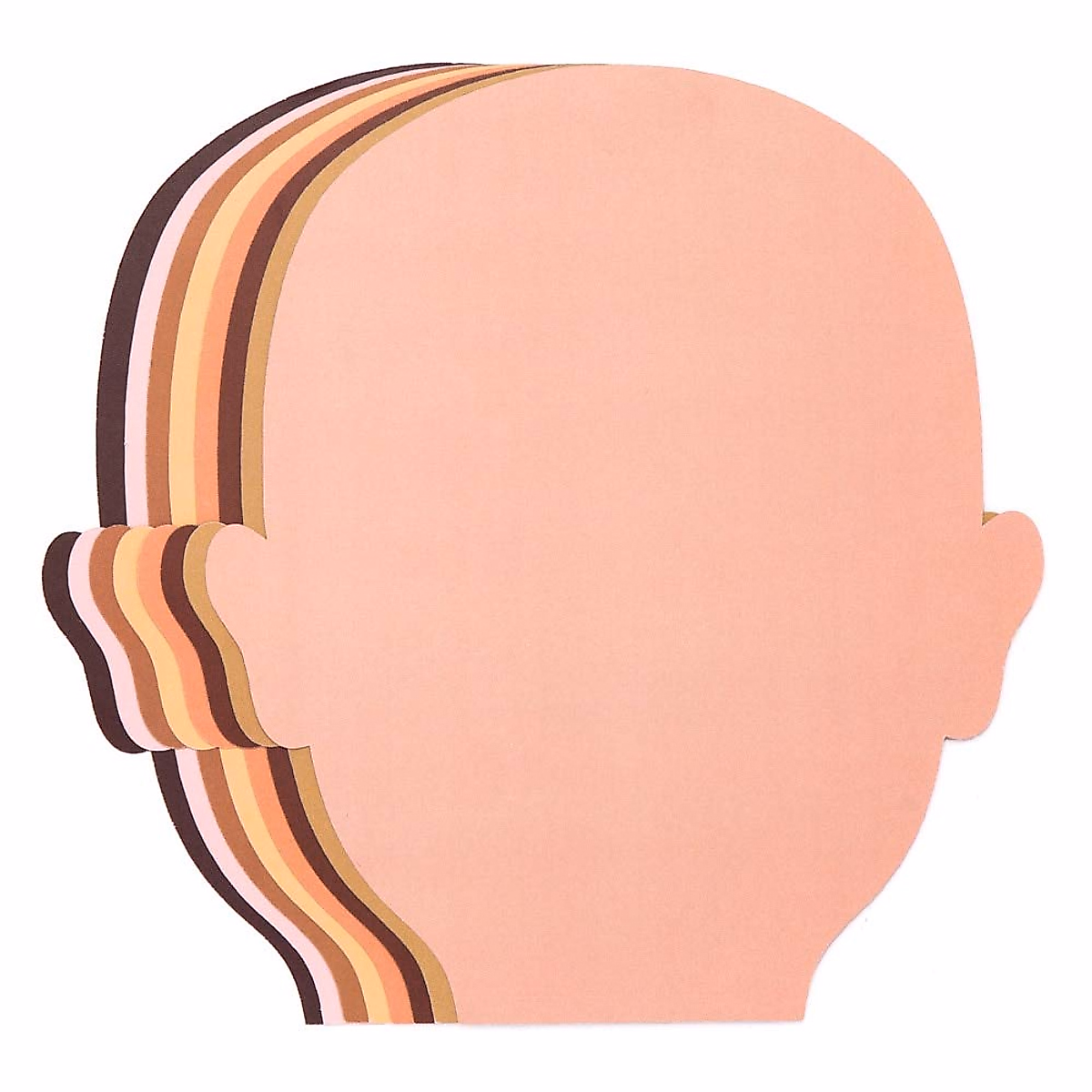 Baker Ross AW757 Skin Tone Face Cut Outs - Pack of 56, Kids Construction Paper, Card Classroom Supplies, Head Skin Color Cut Outs