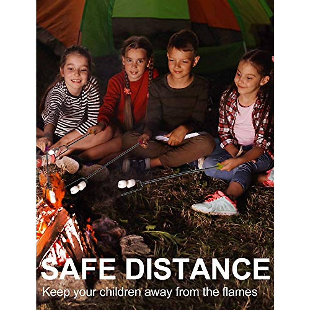 Y-me Marshmallow Roasting Sticks For Campfire, 32Inch Smore Sticks For Fire Pit Kit, Hot Dog Camping Extendable Forks (6Pack)