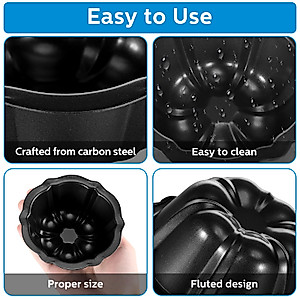 Yungyan 36 Pcs Fluted 4 In Mini Cake Pan Set Nonstick Mini Flan Molds for Baking Small Chocoflan Mold Cake Mold Cup with Flower Shape for Muffin Bavarois Brownie Cupcake Pudding Canele Bread Air Fryer