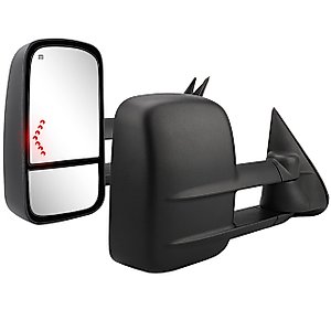 Towing Mirrors for 2003 2004 2005 2006 2007 Chevy Silverado Tahoe Suburban Avalanche GMC Sierra Yukon Cadillac Escalade with Power Glass Arrow Signal Light Heated Extendable Pair Set