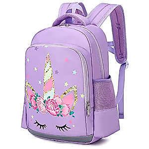 JIANYA Backpack for Girls Preschool Kindergarten Bookbag Kids School Backpack with Lunch Box Lightweight