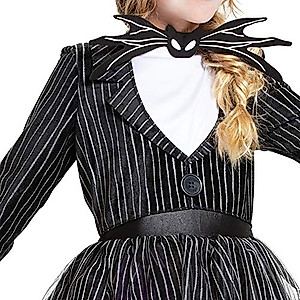Disguise Jack Skellington Costume for Girls, Official Disney Nightmare Before Christmas Costume, Kids and Tween Size Dress Up Tutu, Small (4-6x)