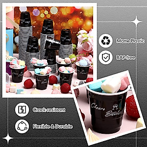Lounsweer 100 Pcs Plastic Glasses Cups 2 oz Disposable Cups Mini Party Plastic Glasses for Bachelorette Birthday Tasting Serving Samples Cups (Black)