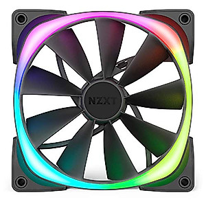 NZXT AER RGB 2 - HF-28140-B1 - 140mm - Advanced Lighting Customizations - Winglet Tips - Fluid Dynamic Bearing - LED RGB PWM Fan for Hue 2 - Single (HUE2 Lighting Controller Not Included)