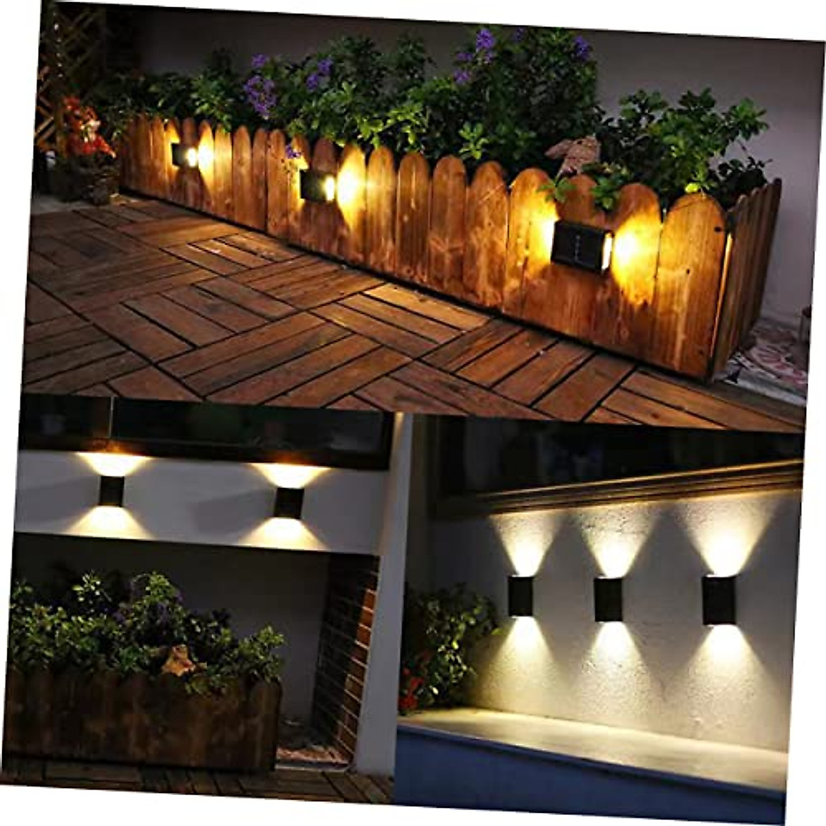 Uonlytech 1pc Solar Wall Light Street Lights Outdoor Black Wall Sconces Outdoor Wall Lamp Wall-Mounted Light Solar Street Light Solar Wall Lamp Water Proof Garden Light Decorate Abs Black