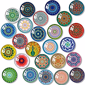 MORCART 30Pcs Fridge Magnets, Mandala Magnets Whiteboard Locker Magnets, Office and Kitchen Refrigerator Magnets, Perfect Home Decorations Gifts Magnet