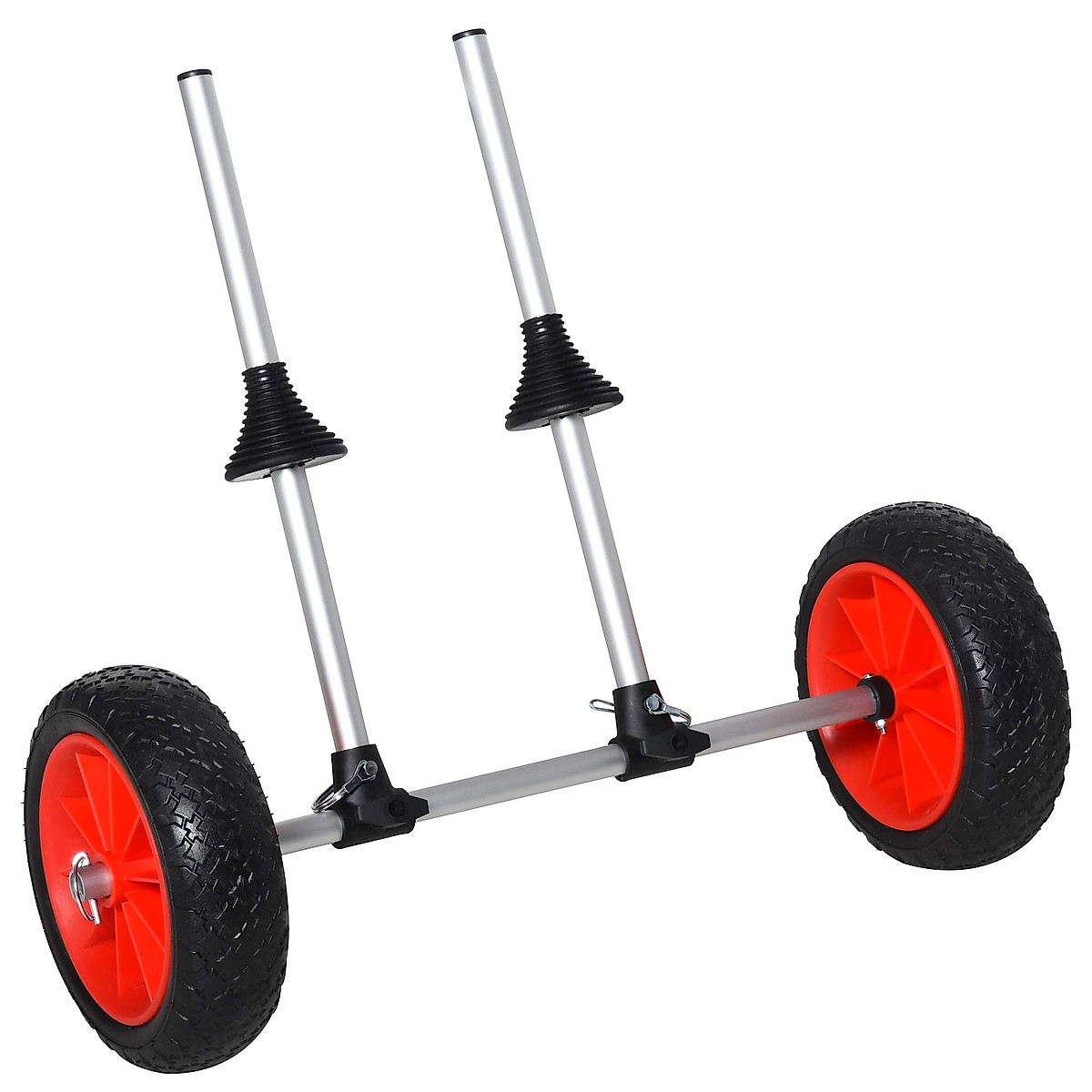 Soozier Kayak Cart, Trolley Trailer Kayak Wheels with Strong Aluminum Frame, Adjustable Width Crossbar, & Large Tires