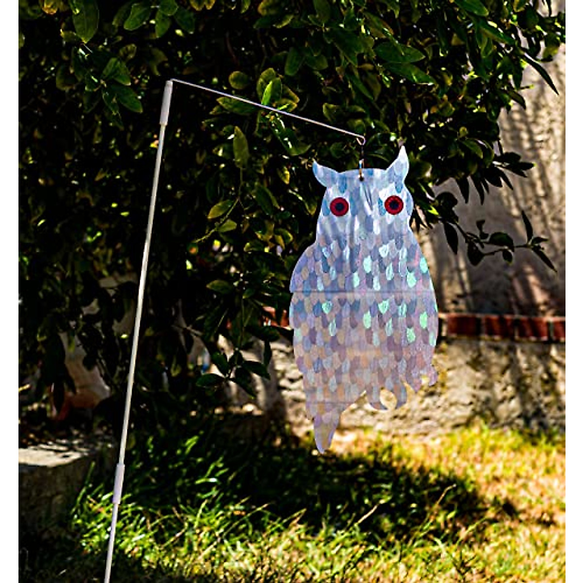 Holographic Owl Bird Deterrent- Scares Birds Away from Buildings, patios, Balconies and Gardens