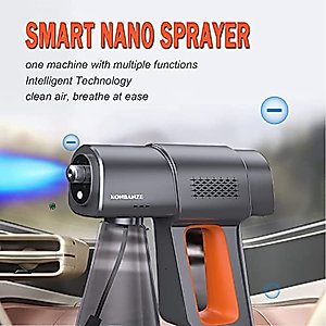 Handheld Induction Nano Fogger Machine，Sanitizer Spray Machine, Electrostatic Sprayer， Electrostatic Atomizer Sprayer，Cordless Nano Steam for Home Office Garden use (Gray)