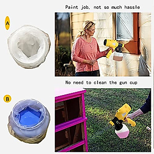 15 Pieces Sprayer Cup Liners,Paint Sprayer Bags,Paint Sprayer Parts Transparent Spray Gun Cup Canister Liners for HVLP Paint Sprayer Paint Sprayer Accessories (15, 7 x 11.8 inch)