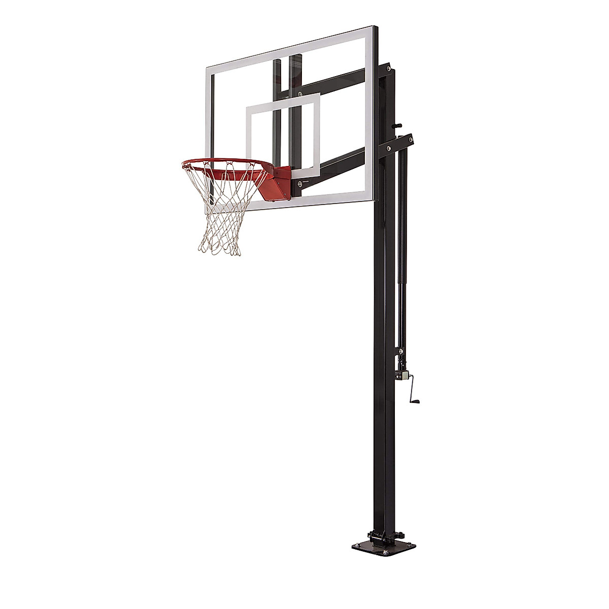 Goalsetter X454 In Ground Adjustable Basketball System with 54-Inch Glass Backboard and Flex Rim