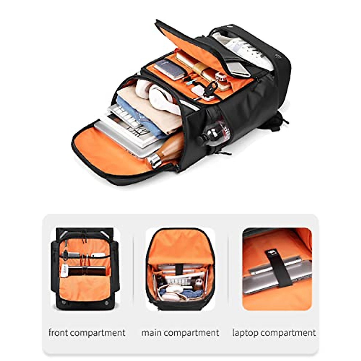 NASKVOWT Men travel backpack, gym backpack with shoe compartment, travel bag with shoe compartment, Travel Backpack With USB Charging Port, Camping, outdoors trekking backpack