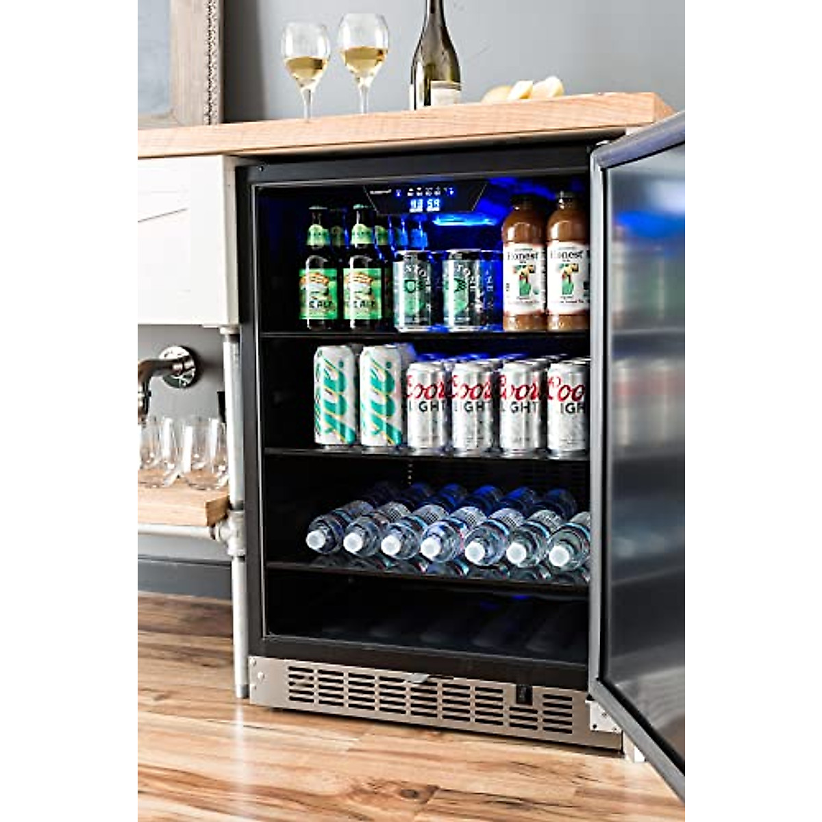 EdgeStar CBR1501SLD 5.49 Cu. Ft 142 Can Built-in Stainless Steel Beverage Cooler
