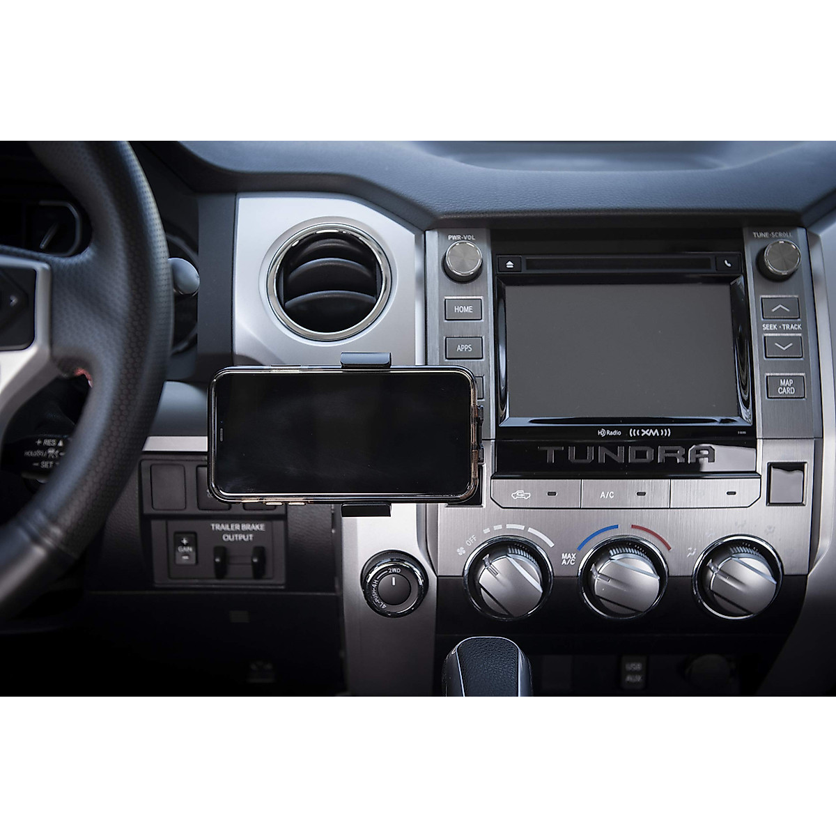 None/Brand 3W ProHolder Clip in Custom Fit Phone Holder Compatible ForToyota Tundra 2014 -2021,Mount 360 Deg Adjustable,Car Phone Cradle Fit for iPhone Samsung 4-7 Inch,with Wireless Charger, Black