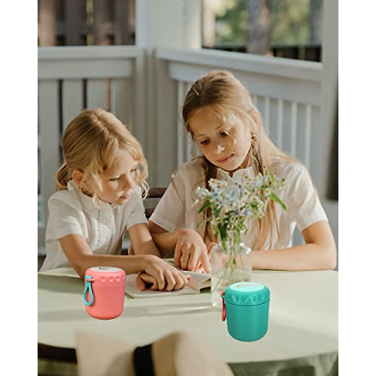 AGRATU Thermos for Hot Food Kids Lunch Box with Spoon Food Containers Kids Leak Proof Insulated Lunch Box Container for Kids Insulated Lunch Container for Hot Food (430ml Green)