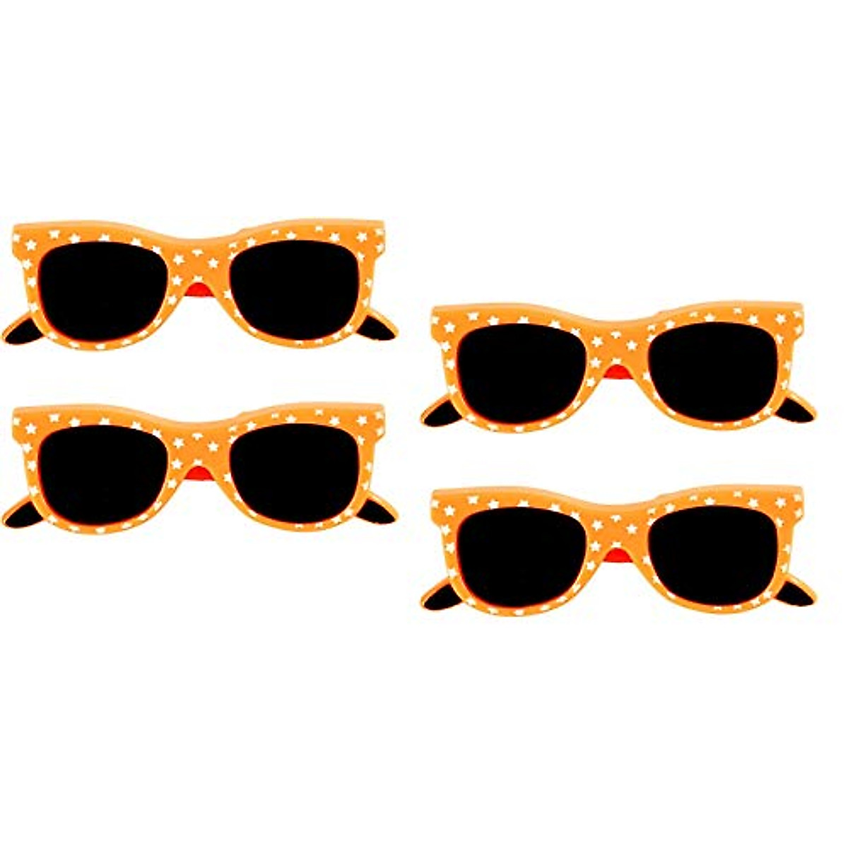 HNDtek Themed Beach Towel Clips, Pool Towel Accessory, Portable Heavy-Duty Plastic Clamps, (Set of 2) 2 Set per Order, Orange Sunglasses