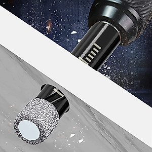 DKIBBITH 10 Pack 1/4'' Dry Diamond Drill Bits Set for Granite Ceramic Marble Tile Stone Glass Hard Materials, Integrated Coolant for Fast Dry Drilling Smooth Holes, with 6mm Round Shank, Storage Case