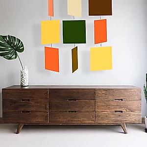 1970 Retro Style MODcast Hanging Mobile + Room Divider | Mid Century Modern Art by Atomic Mobiles (15 Panels - 40" w x 70" h)