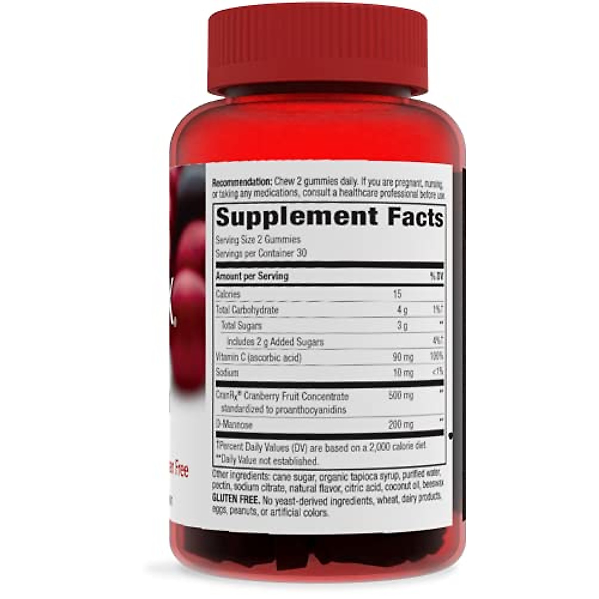 Nature's Way CranRx Gummy Urinary Health BioActive Cranberry + D-Manonse + Vitamin C, 60 Gummies