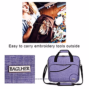BAGLHER | Embroidery Storage Bag,Multifunctional Embroidery Project Bag,Large-Capacity Embroidery Kit (Embroidery Thread and Consumables) Storage Bag,with Shoulder Strap.(Bag Only)