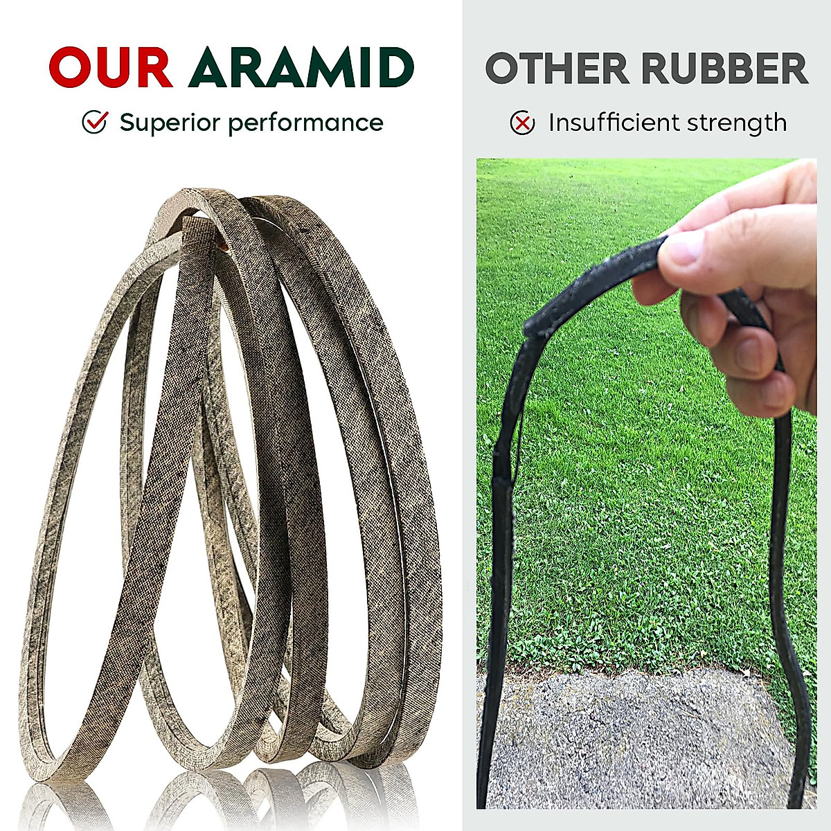 AEagle Aramid Cord Mower Deck Cutting Belt for AYP 196103 53219610 532196103 587686701 Ariens 21546382 Craftsman 33155