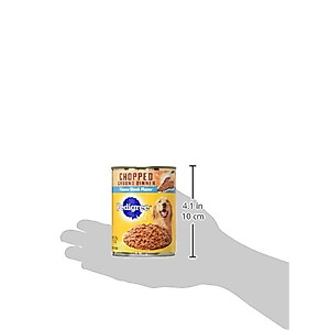 PEDIGREE CHOPPED GROUND DINNER Adult Canned Soft Wet Dog Food, T-Bone Steak Flavor, 13.2 oz. Cans (Pack of 12)