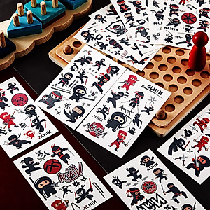 Patelai 468 Pieces Ninja Temporary Tattoos Ninja Tattoo Stickers Cartoon Ninja Warrior Birthday Decorations for School Rewards Gifts Kids Girls Boy Birthday Party Supplies Favors FDA Registered