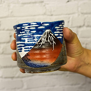 Kutani Yaki(ware) Japanese Yunomi Tea Cup Hokusai