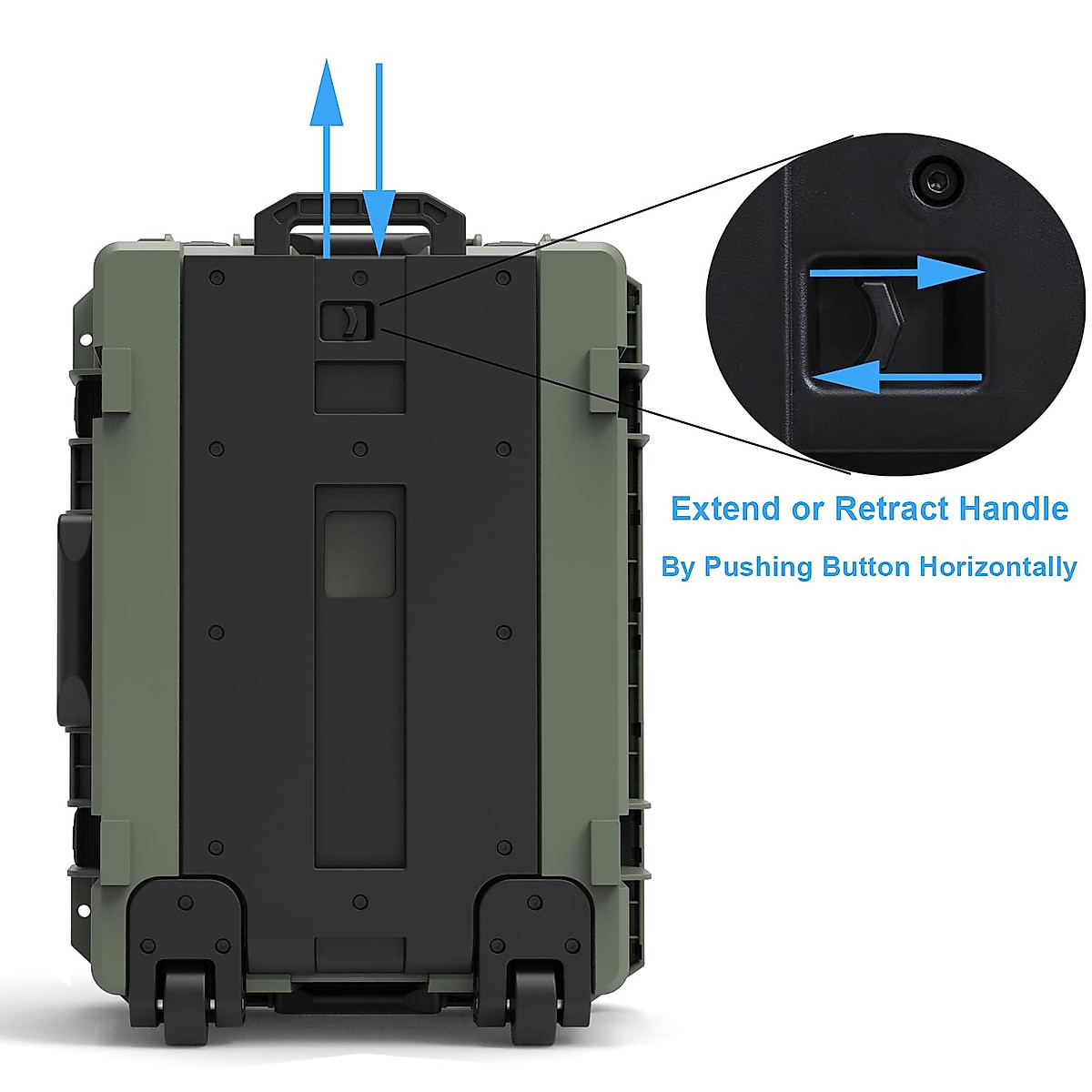 Regetek 27 Inch Waterproof Hard Case with Wheels,Customizable Foam,Rolling Hard Case for cameras,lenses, Camcorder,Drone,Instrument,equipment, tool, IP67,Shockproof,Gear Roller Case 27"x 20"x 13"