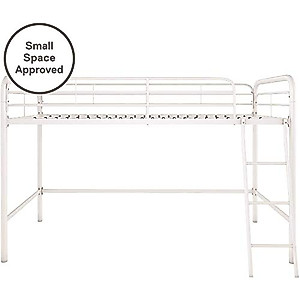 DHP Jett Junior Twin Metal Loft Bed, White
