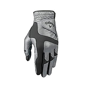 Callaway unisex adult Standard Golf Glove, Silver/Charcoal, Men's One Size Fits Most US