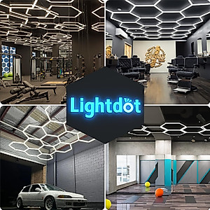 Lightdot 4FT 3.5IN Linkable LED Shop Light, 300W (6 * 50W) 42000LM 5000K Flushmount and Hanging (Three Directions Connect&Linear Install) LED Shop Lights for Car Wash Room Car Repair Shop-6Pack
