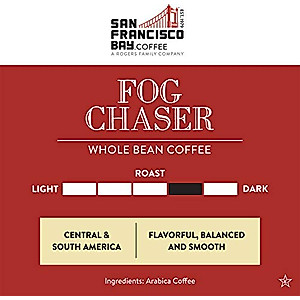 San Francisco Bay Coffee Fog Chaser Whole Bean 2LB (32 Ounce) Medium Dark Roast