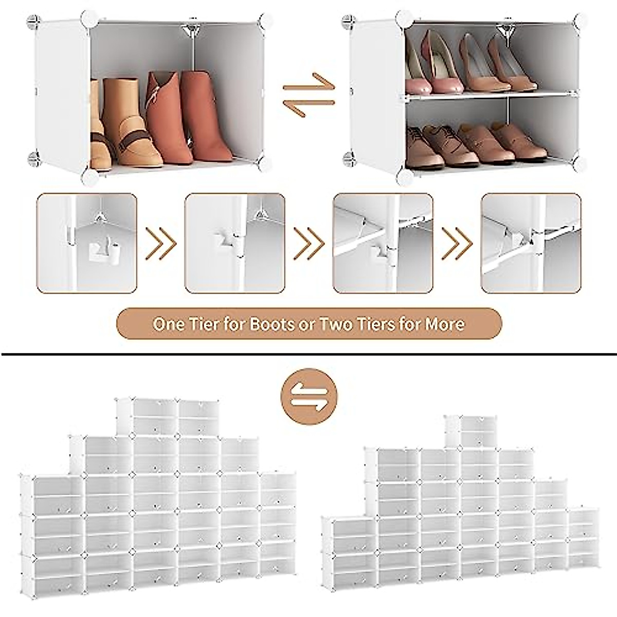 ROJASOP Shoe Storage Cabinet, 12-Tier Shoe Organizer 96 Pairs Extra Large Plastic Shoe Rack with Covers Portable Shoe Rack Organizer with Doors Big Shoe Rack for Closet Entryway Bedroom