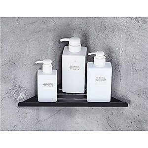 YISMAN Lavatory Bathroom Corner 304 Stainless Steel Shelf Wall Mount Triangular Shower Corner Shelf,Black