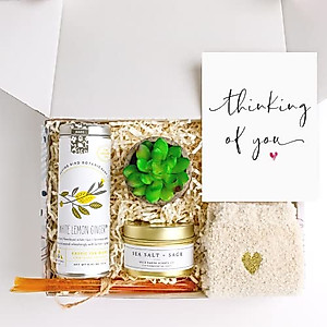 UnboxMe Care Package for Women - Feel Better & Get Well Soon with Encouraging BFF, Nurse & Self Care Gifts for Birthday, Cancer, & Stress Relief ("Thinking of You" Card)