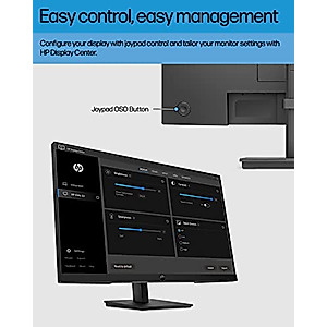 HP M27ha FHD Monitor-Full HD Monitor(1920 x 1080p)- IPS Panel and Built-in Audio-VESA Compatible 27-inch Monitor Designed for Comfortable Viewing with Height and Pivot Adjustment-(22H94AA#ABA) black