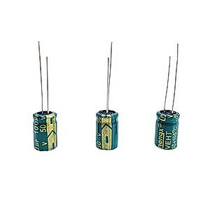 Cermant 100pcs 50V 100UF Capacitor 6X12mm(0.24x0.47in) High Frequency Aluminum Electrolytic Capacitors for TV, LCD Monitor, Radio, Stereo, Game
