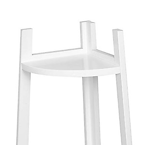 Magshion 5 Tier Bamboo Corner Storage Display Rack Shelves Kitchen Bath Plant Stand (White)