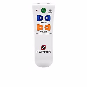 Flipper Big Button Universal TV Remote - Seniors, Elderly - Simple, Works TV & Cable - Favorite Channels - Learning - Supports IR Devices
