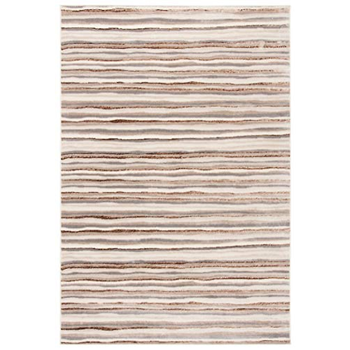 SAFAVIEH Lagoon Collection 8' x 10' Ivory / Brown LGN148B Distressed Non-Shedding Living Room Bedroom Dining Home Office Area Rug