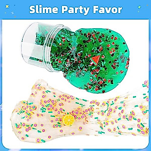 Crystal Slime Kit, 5 Pack Crunchy Clear Glitter Slime Party Favor Gifts, Stress Relief Toy for Girls and Boys, Soft Non-Stick Putty Slime for Kids, DIY Birthday Crystal Glue Boba Glimmer Slime