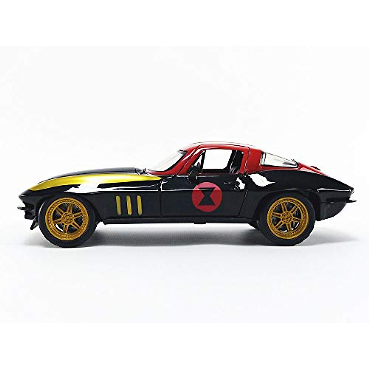 Jada 1:24 Diecast 1966 Chevy Corvette Stingray with Black Widow Figure