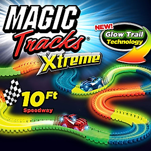 Ontel Magic Tracks Xtreme - Race Car & 10' of Flexible, Bendable Glow in The Dark Racetrack - As Seen on TV