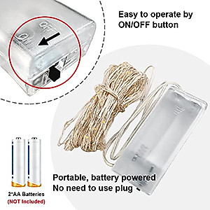 Fairy Lights Battery Operated Firefly Twinkle String Lights Mini 6Pack Cooper Wire 6.6ft 20L Indoor Waterproof for Bedroom Christmas Easter Halloween Parties Wedding (Warm White)